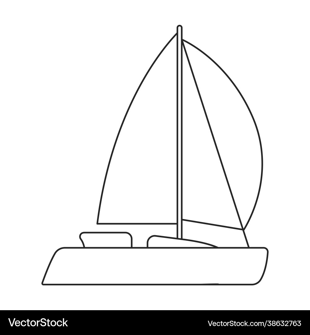 Yacht sail outline icon Royalty Free Vector Image