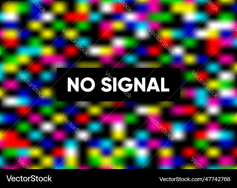 A distorted tv glitch no tv signal network Vector Image