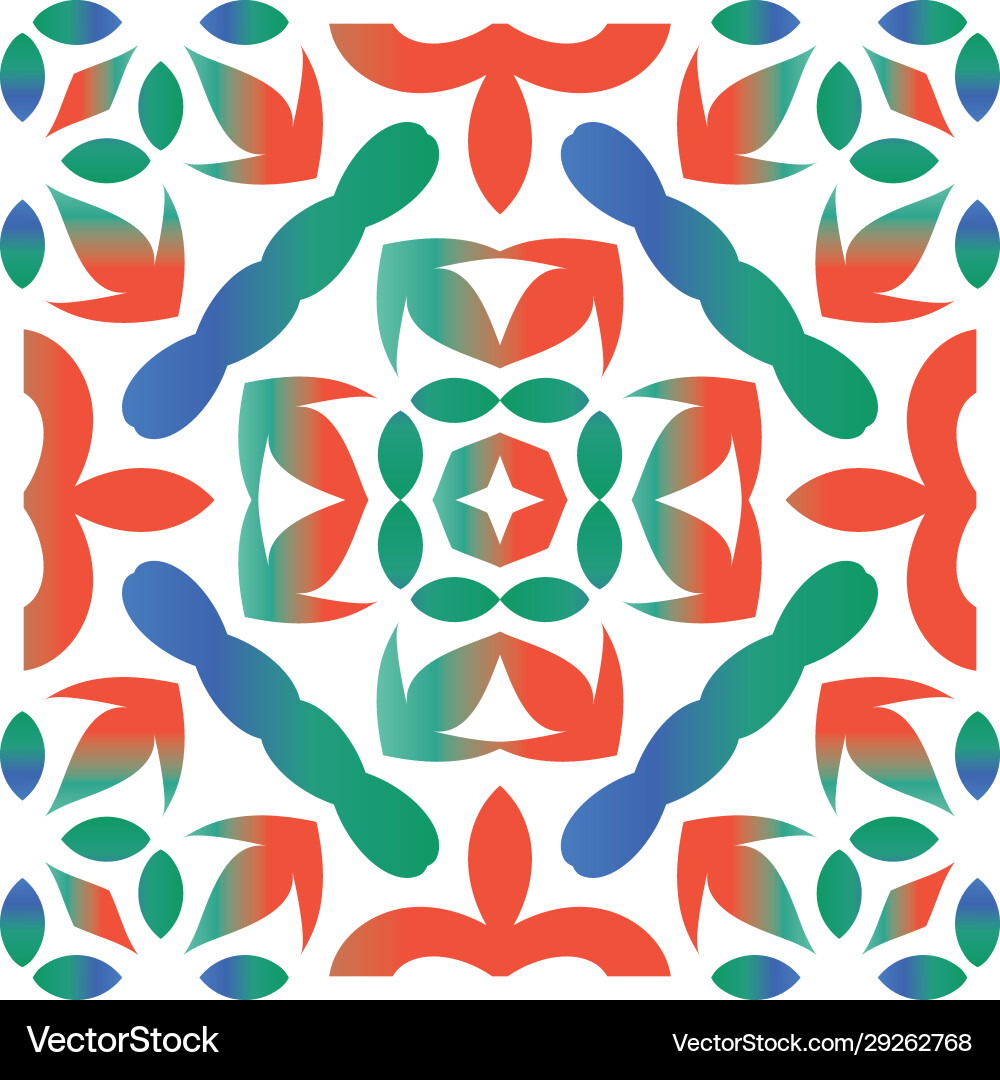 A national ornament in ceramic ethnic tile Vector Image