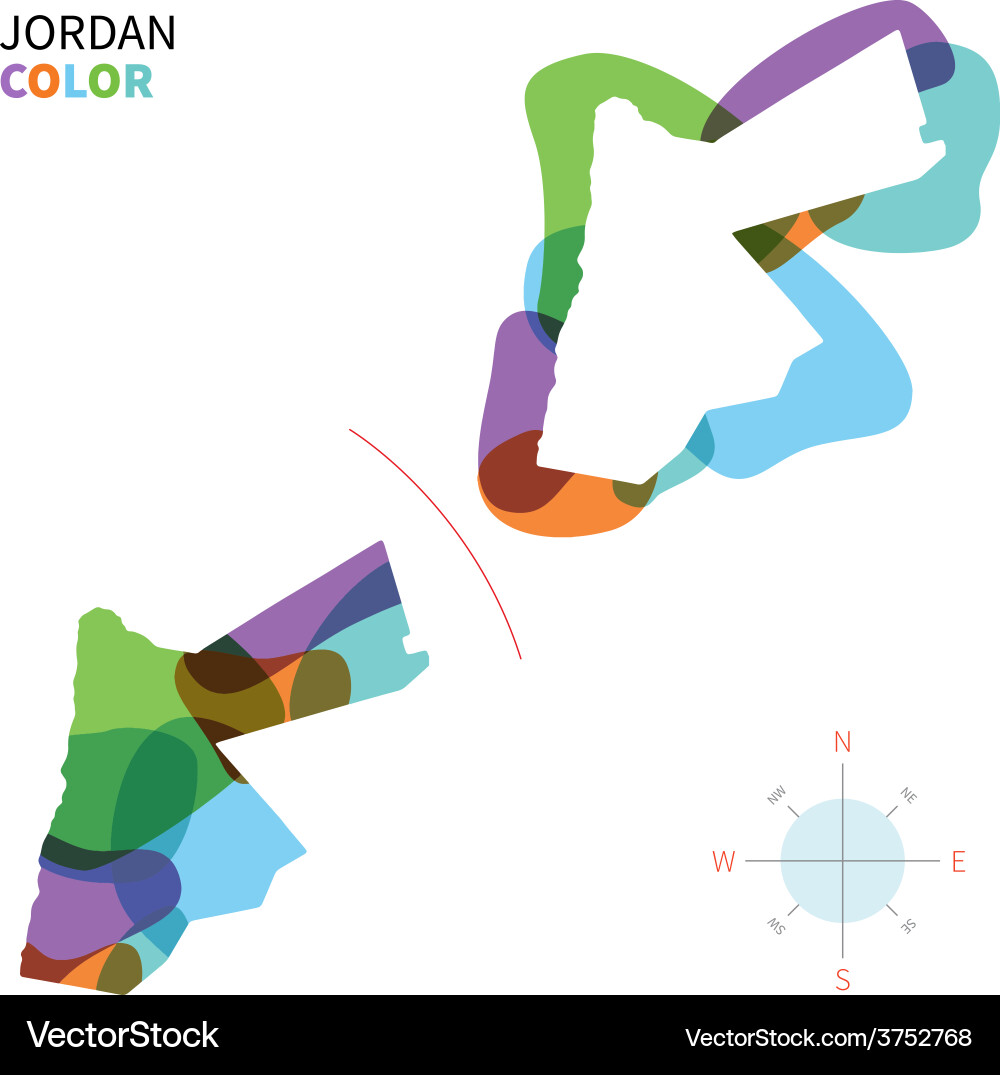 Abstract color map of jordan Royalty Free Vector Image