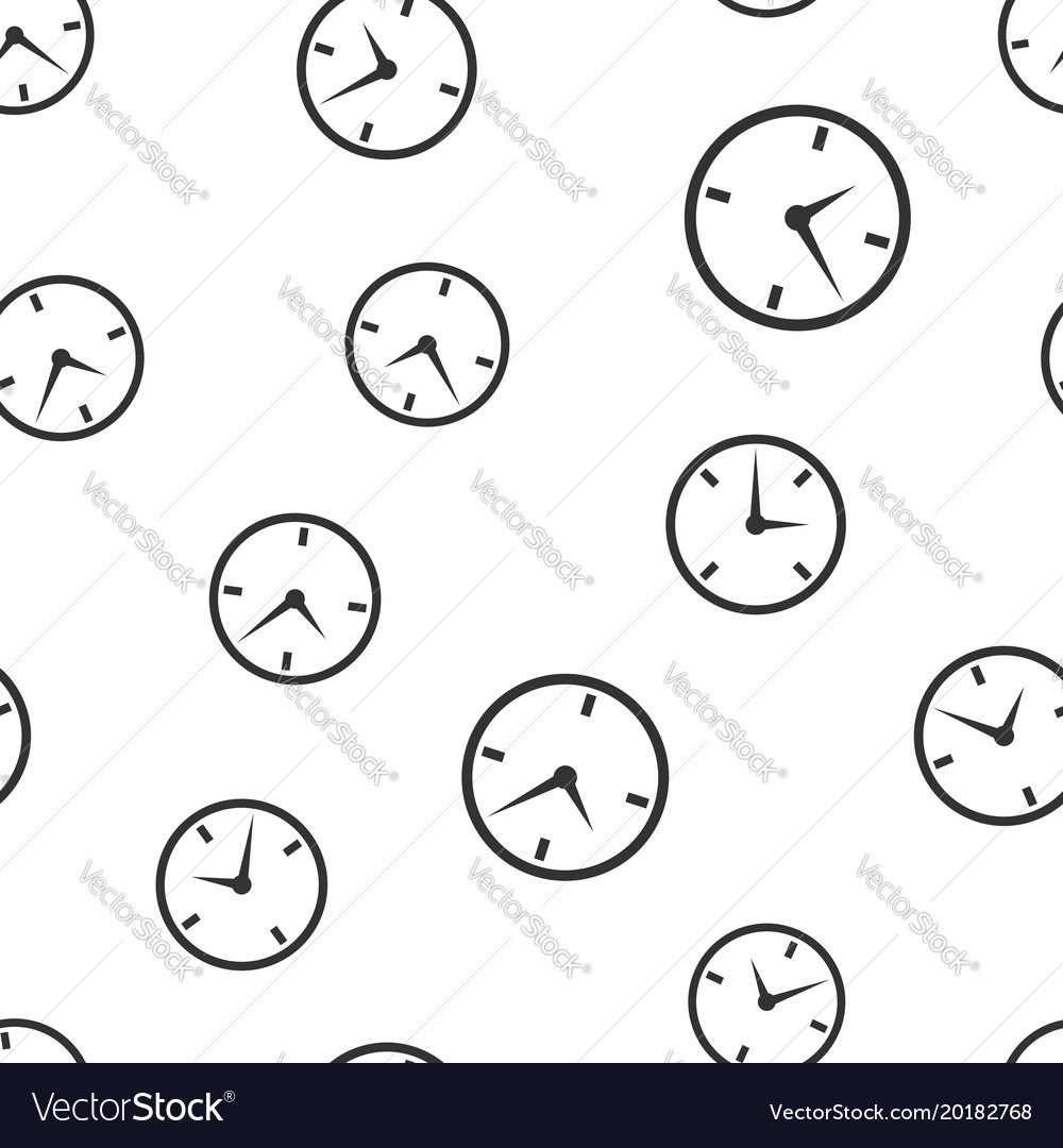 Alarm clock seamless pattern background icon Vector Image