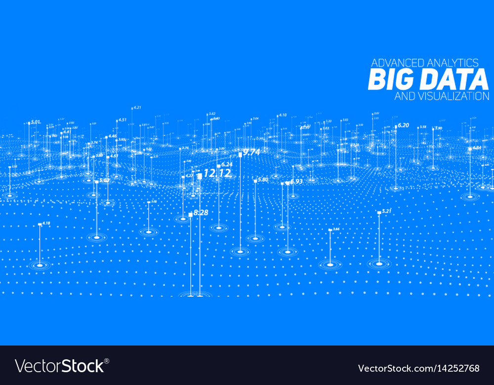 Big data blue plot visualization Royalty Free Vector Image