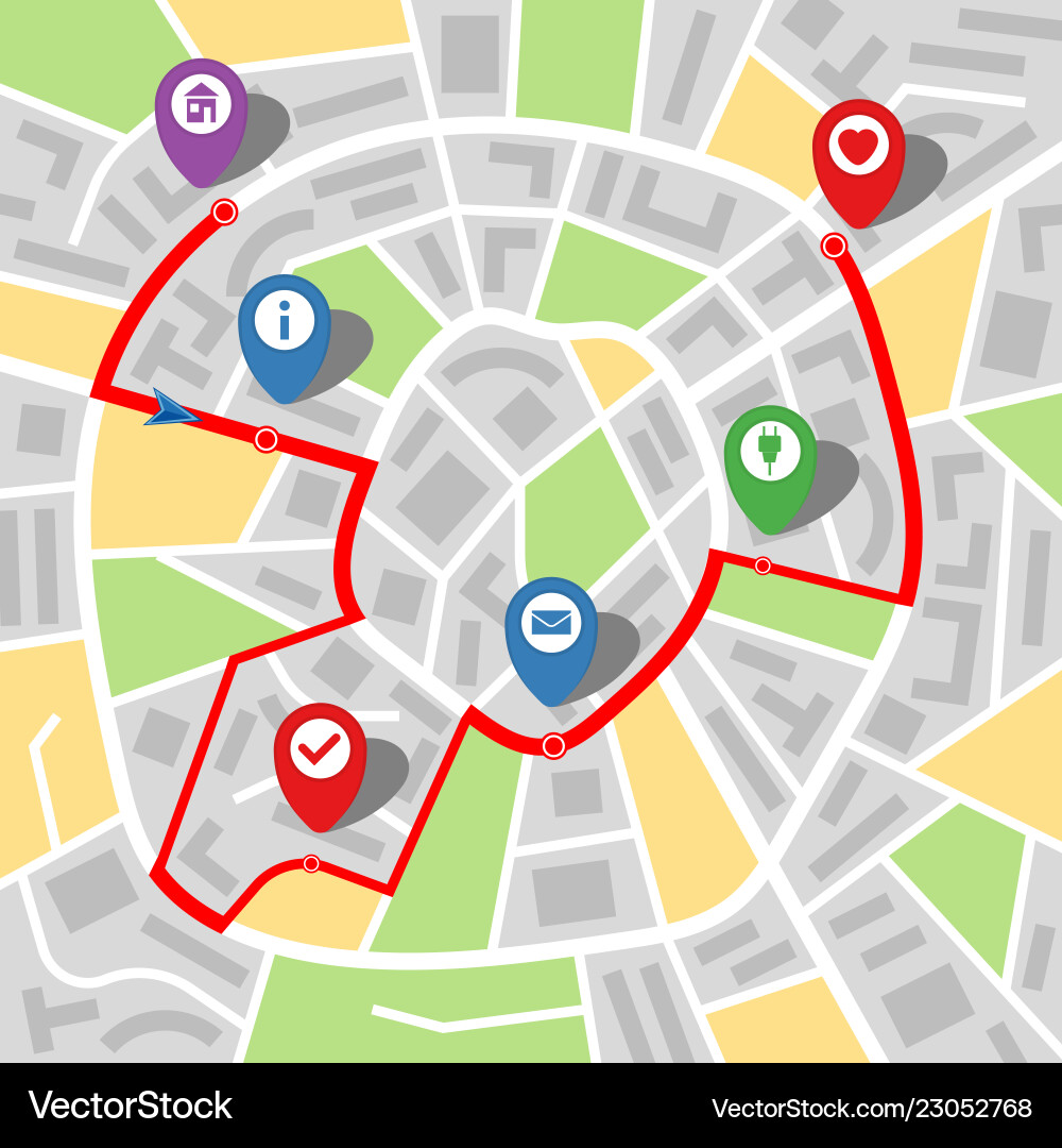 City map of an imaginary Royalty Free Vector Image