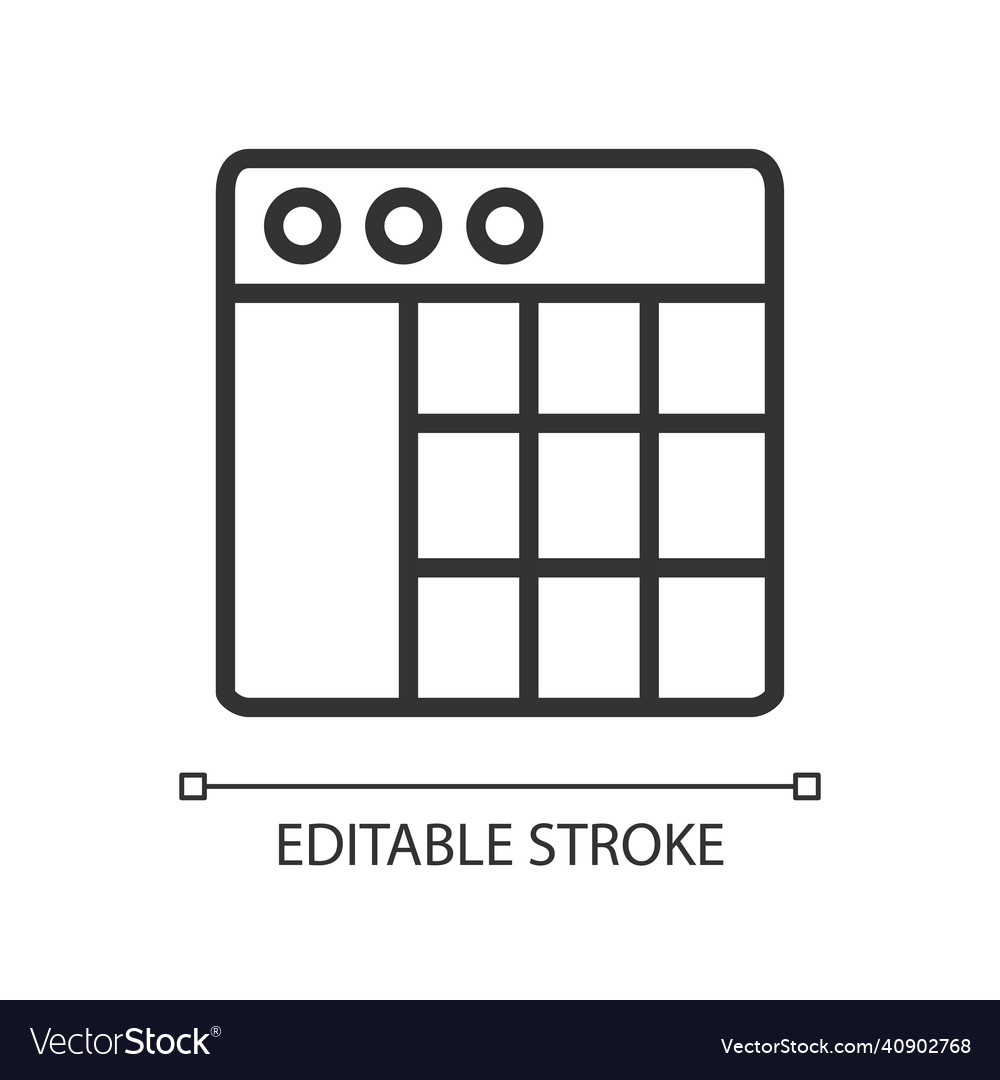 Data mining statistics linear pixel perfect icon Vector Image