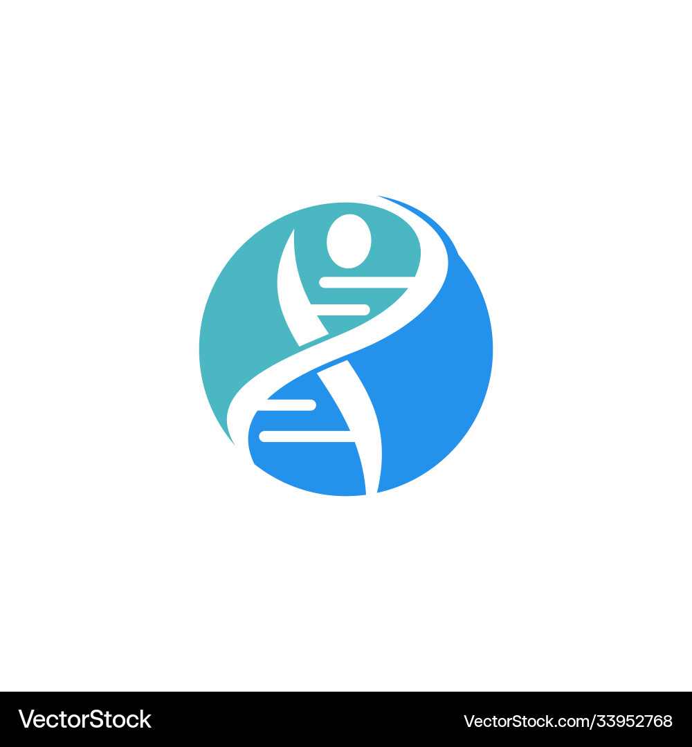 Dna helix logo template genetics design biological