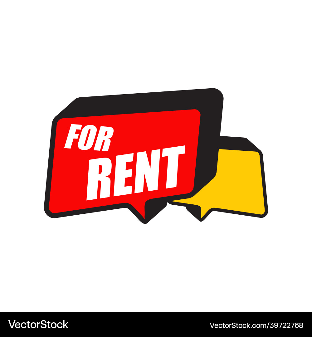 For rent plank sign logo design Royalty Free Vector Image
