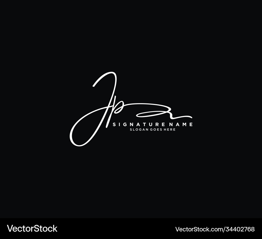 Letter jp signature logo template Royalty Free Vector Image
