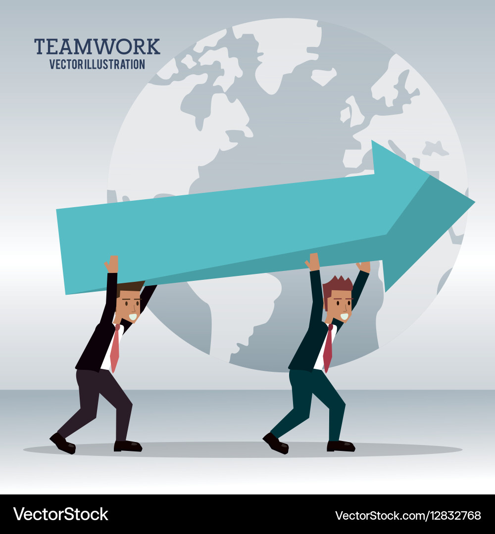 Men business carrying arrow team work Royalty Free Vector