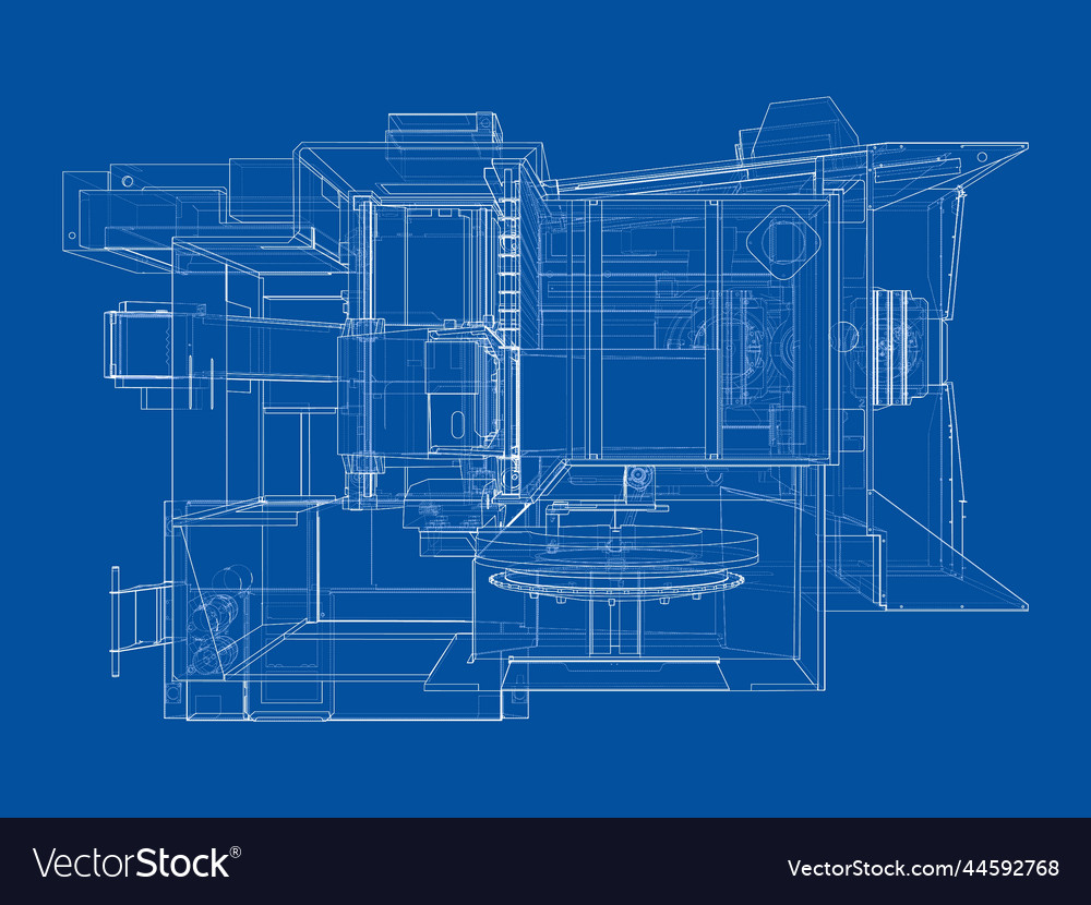 Metalworking cnc milling machine Royalty Free Vector Image