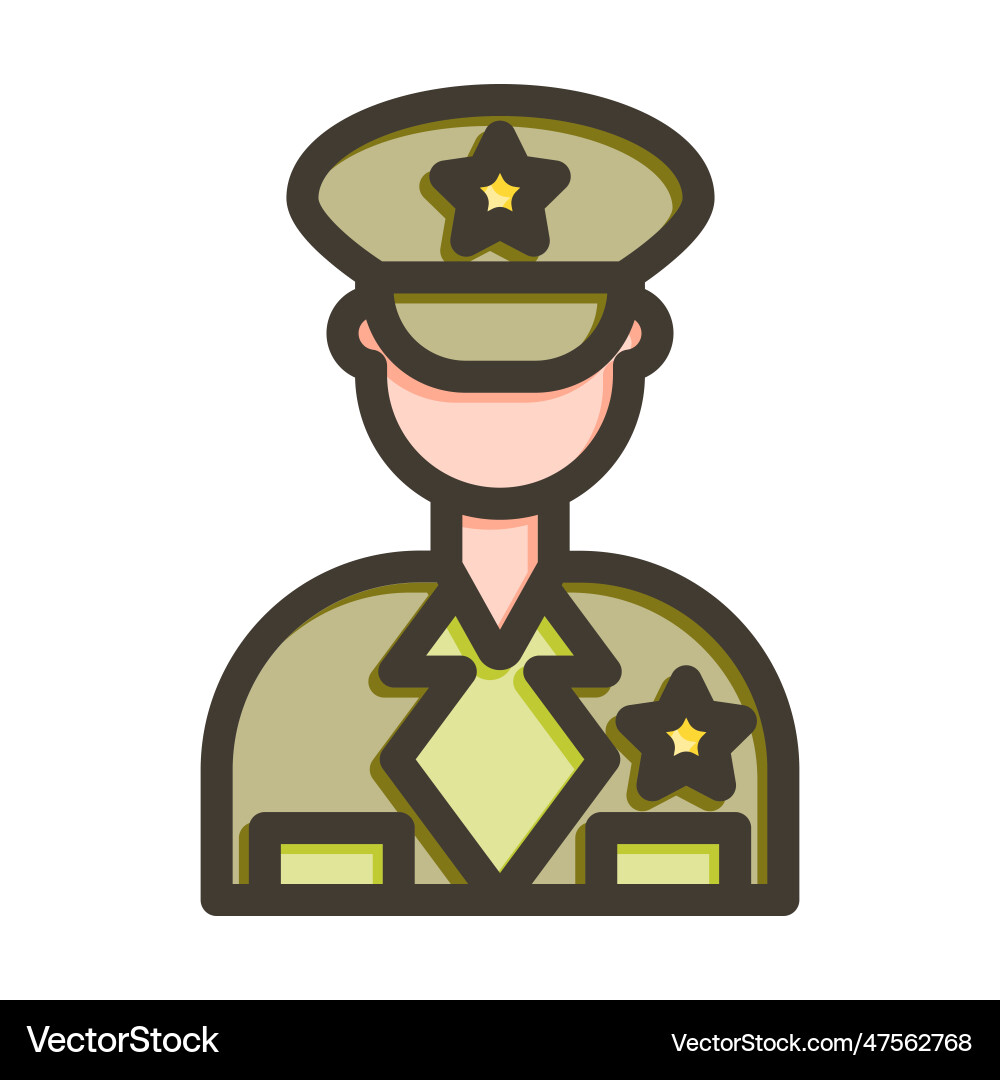 Officer thick line filled colors for personal Vector Image
