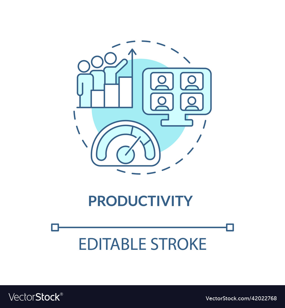 Productivity turquoise concept icon Royalty Free Vector
