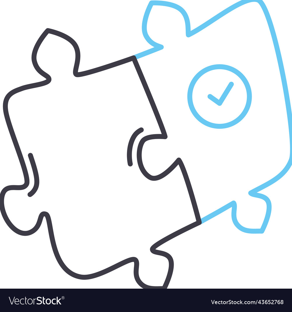 Solution line icon outline symbol Royalty Free Vector Image Solution line icon outline symbol Royalty Free Vector Image