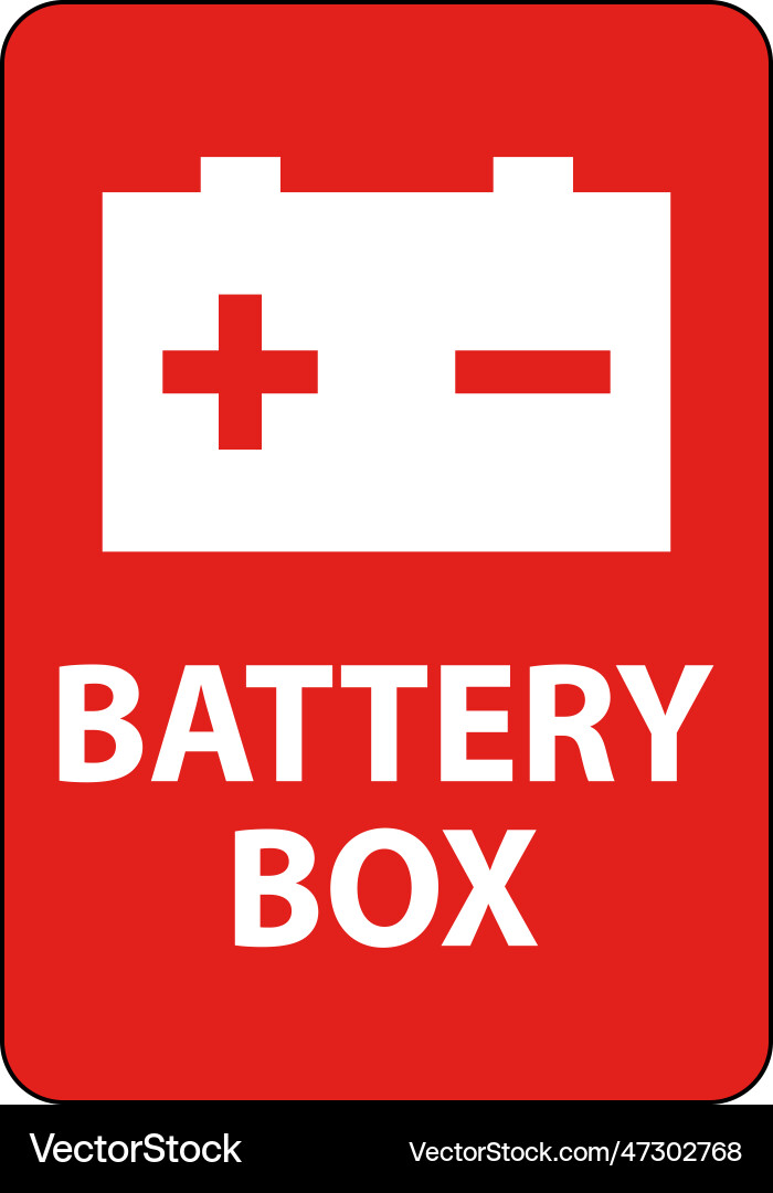 Symbol battery sign battery box on white Vector Image