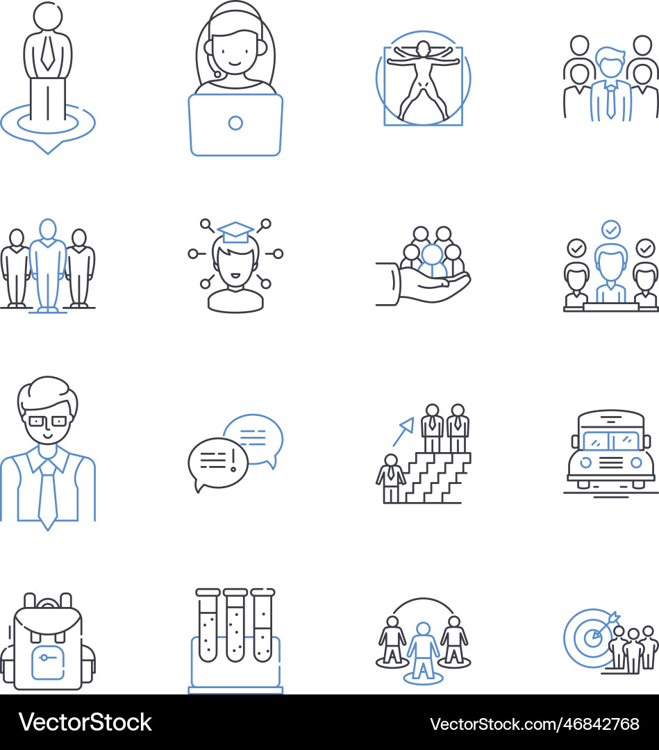 Training games line icons collection challenge Vector Image