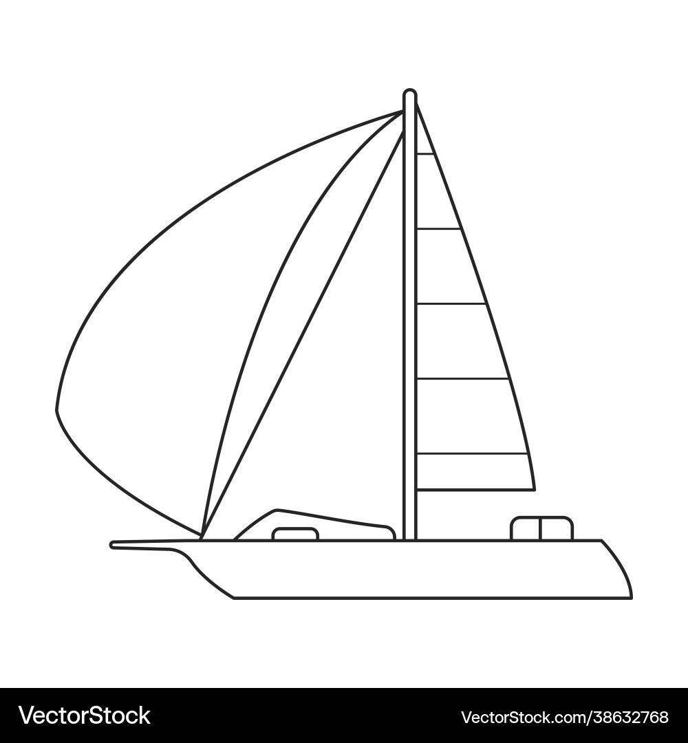 Yacht sail outline icon Royalty Free Vector Image