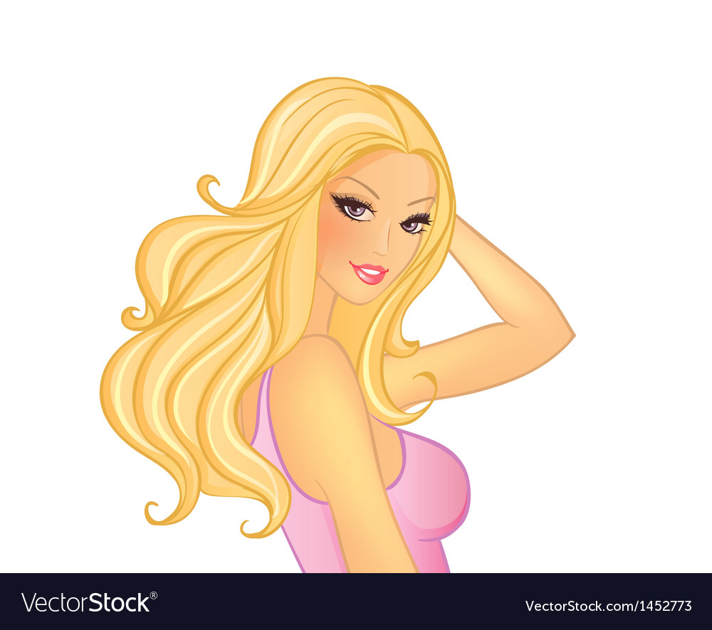 Blond Woman Royalty Free Vector Image Vectorstock
