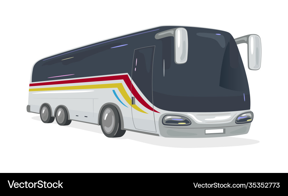 Cartoon public bus transport Royalty Free Vector Image