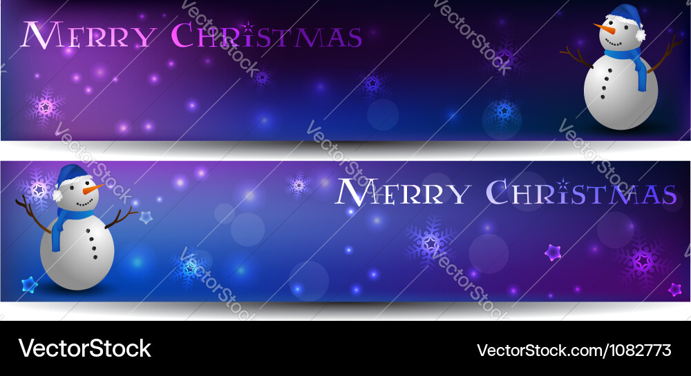 Christmas banners with snowman Royalty Free Vector Image