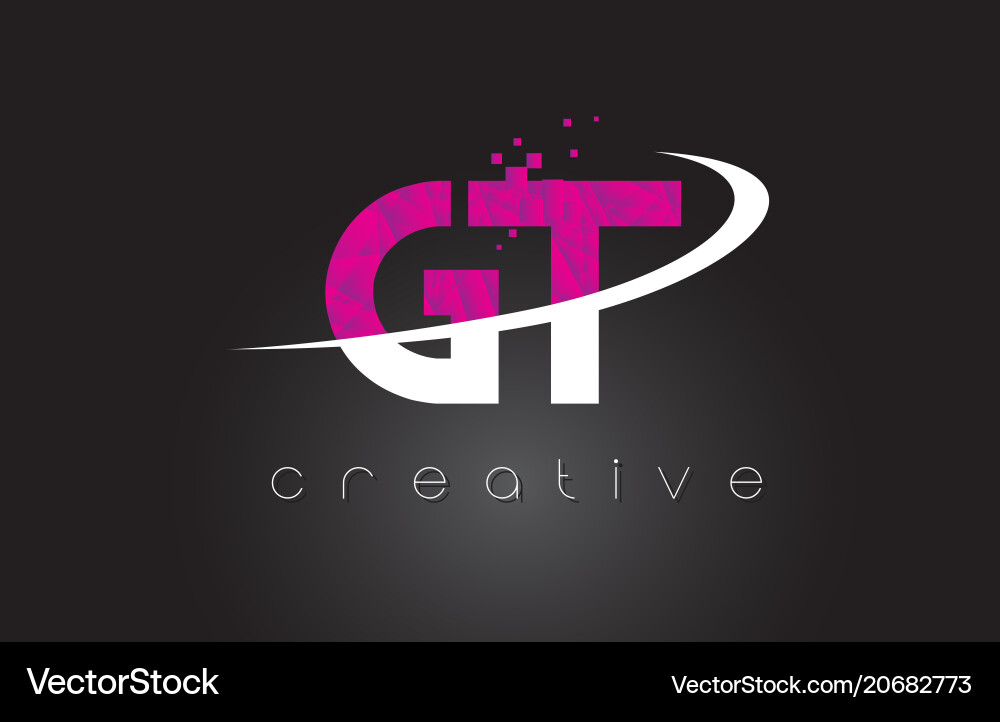 Gt g t creative letters design with white pink Vector Image