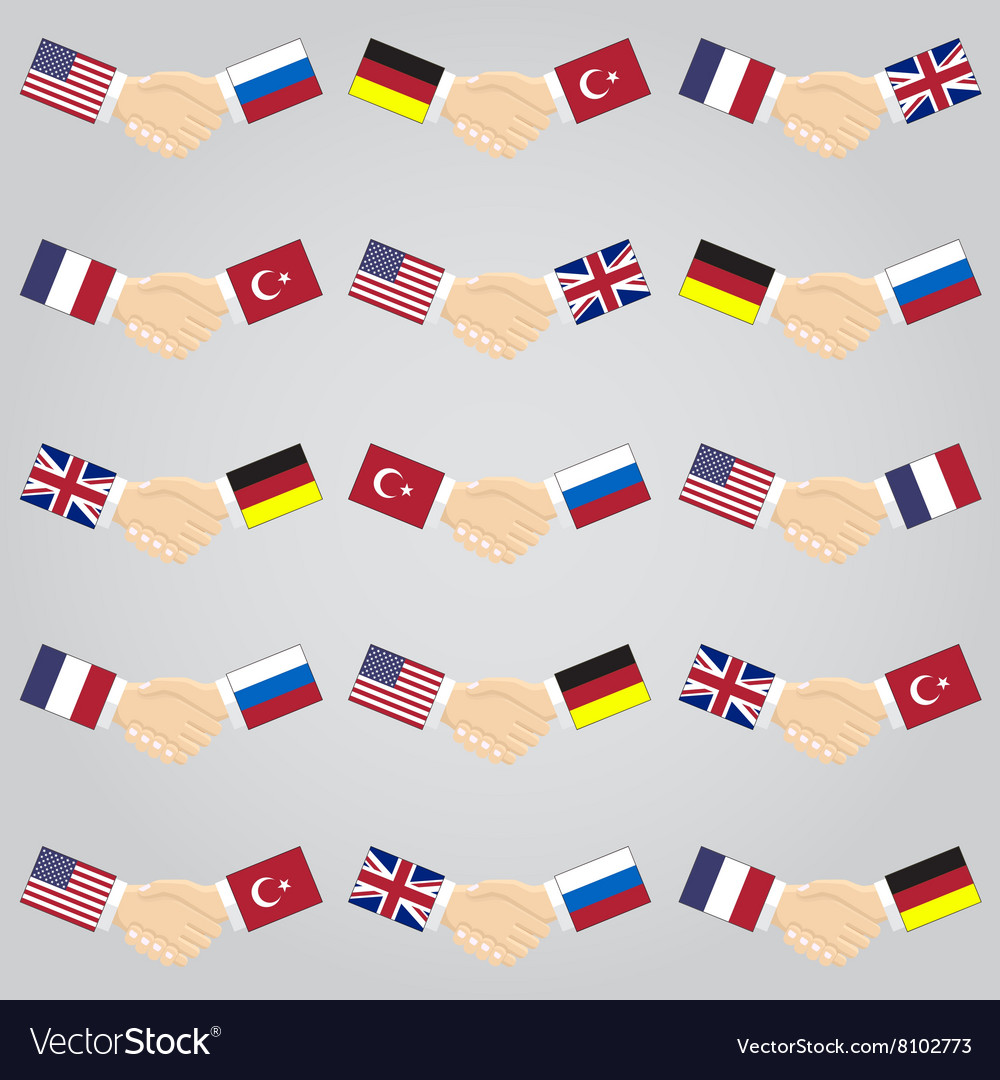Handshake between countries Royalty Free Vector Image