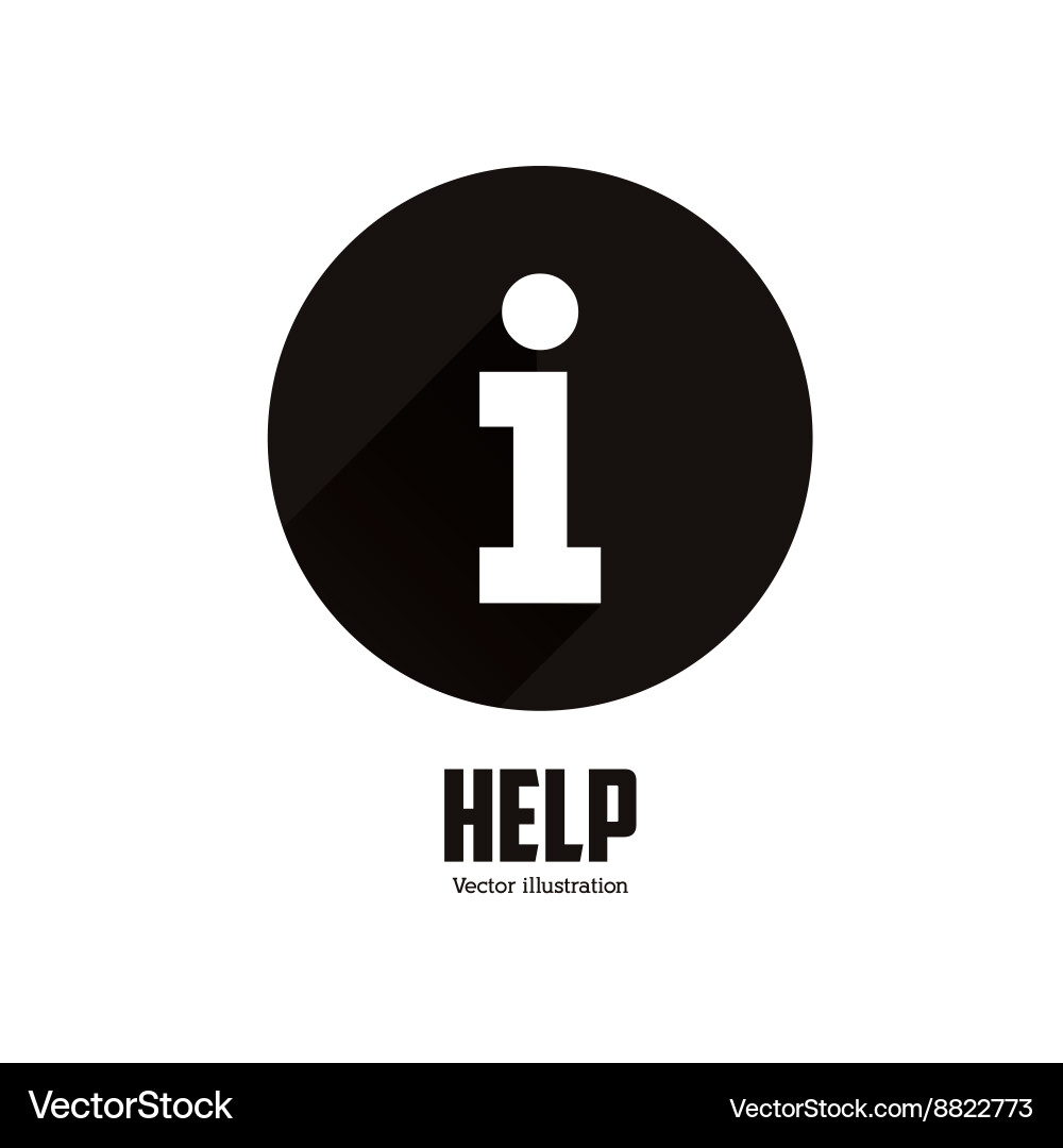 Help design question mark icon flat Royalty Free Vector
