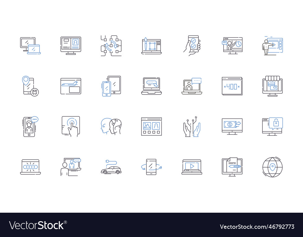 Information technology line icons collection Vector Image Information technology line icons collection Vector Image