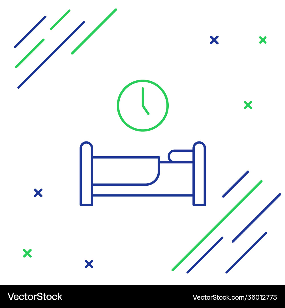 Line time to sleep icon isolated on white Vector Image
