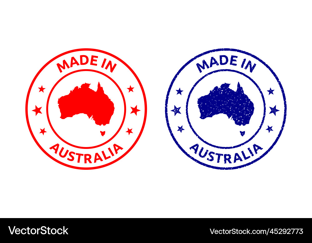 Made in australia labels set in commonwealth Vector Image