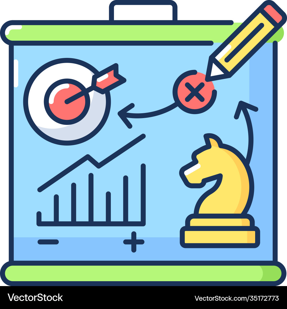 Marketing plan rgb color icon Royalty Free Vector Image