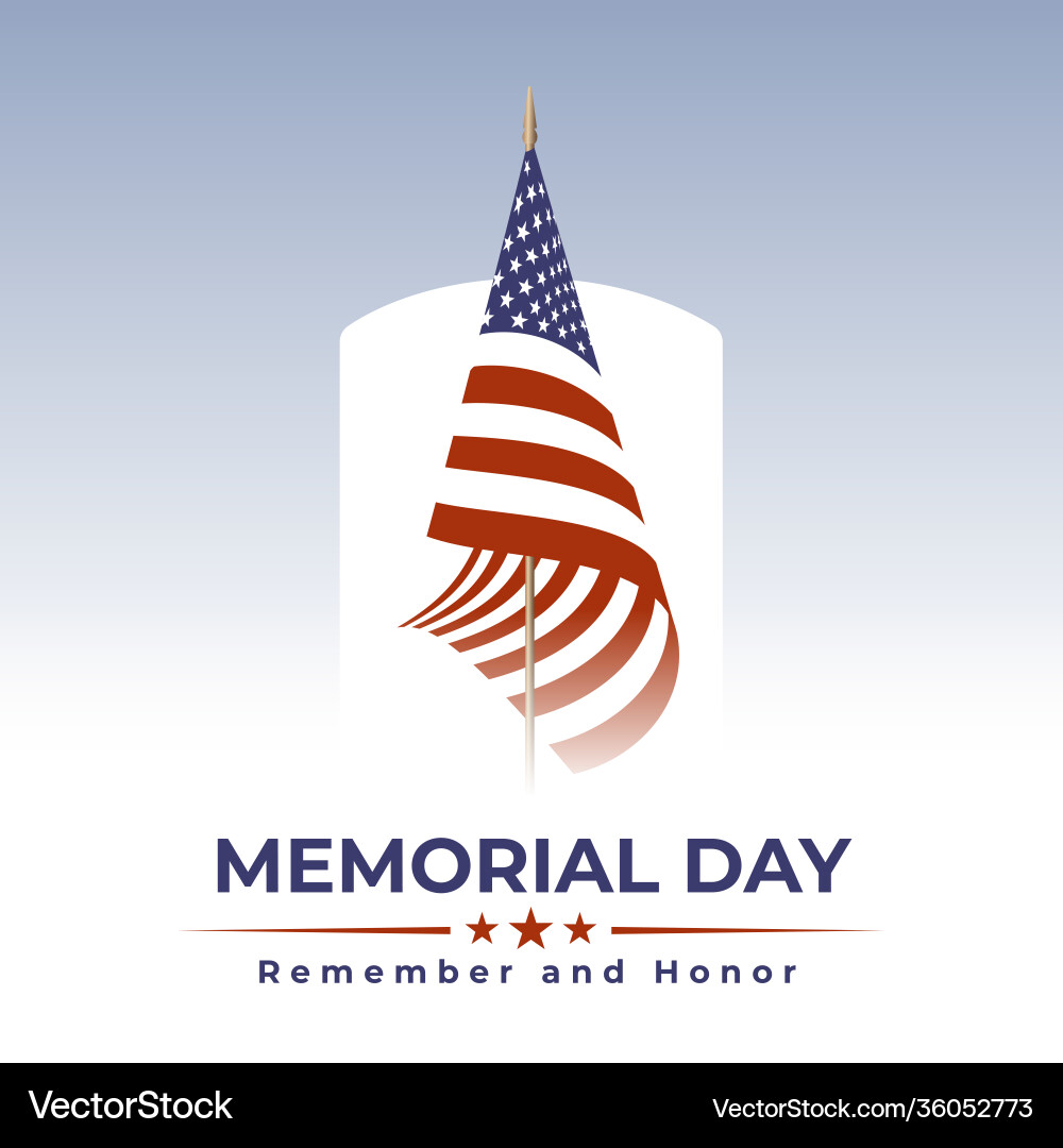 Memorial day in usa with lettering remember Vector Image