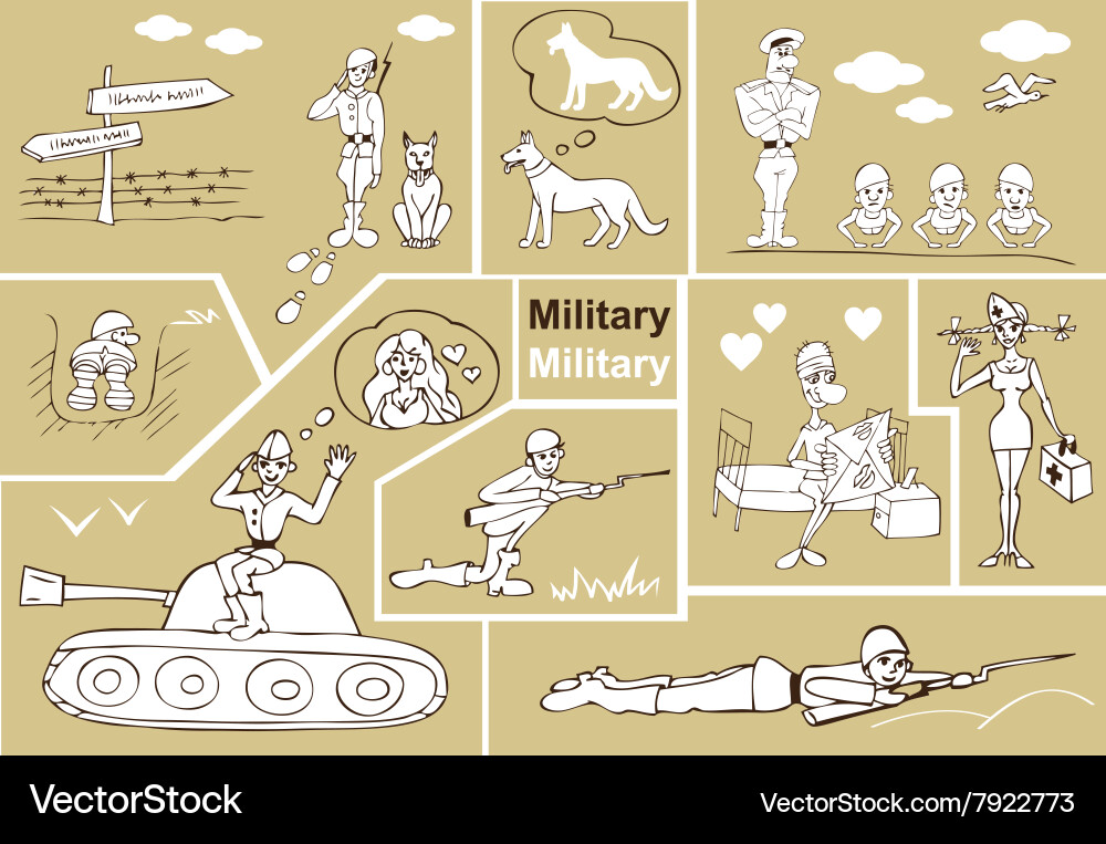 Military and soldiers Royalty Free Vector Image