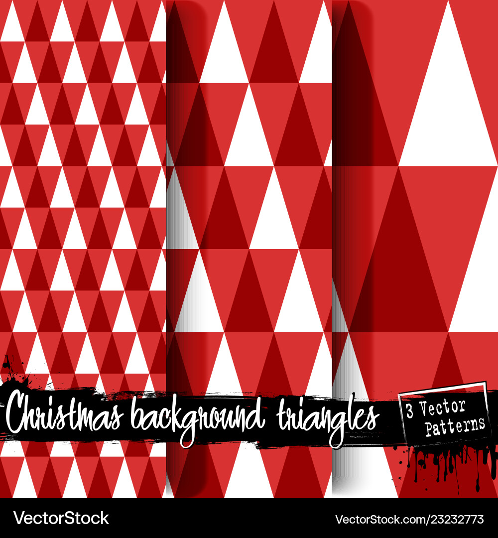 Set of christmas backgrounds from triangles Vector Image
