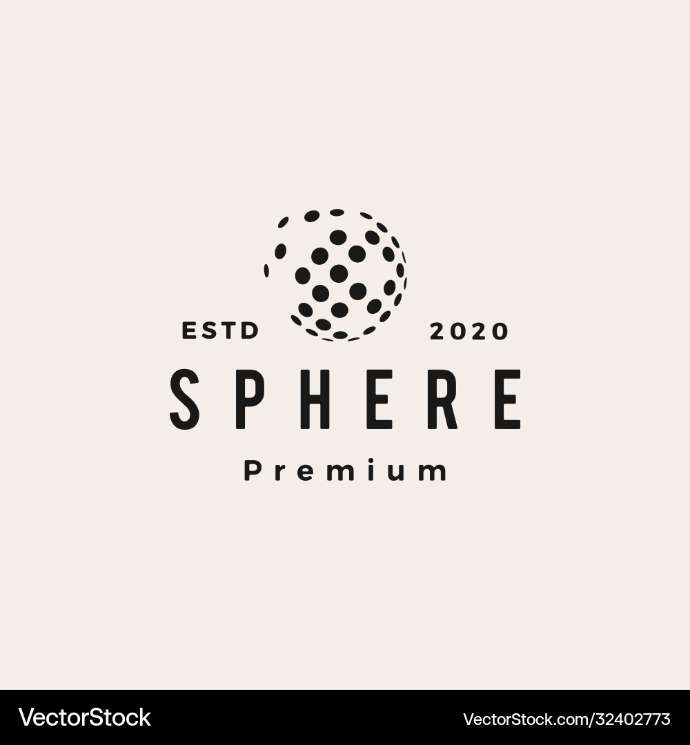 Sphere 3d hipster vintage logo icon Royalty Free Vector
