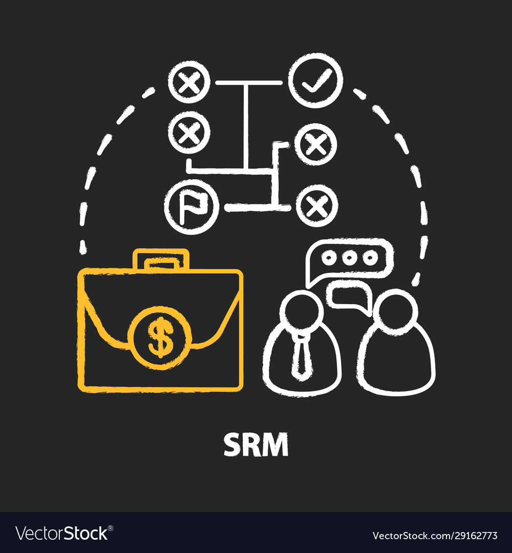 Srm chalk concept icon supplier relationship Vector Image Srm chalk concept icon supplier relationship Vector Image