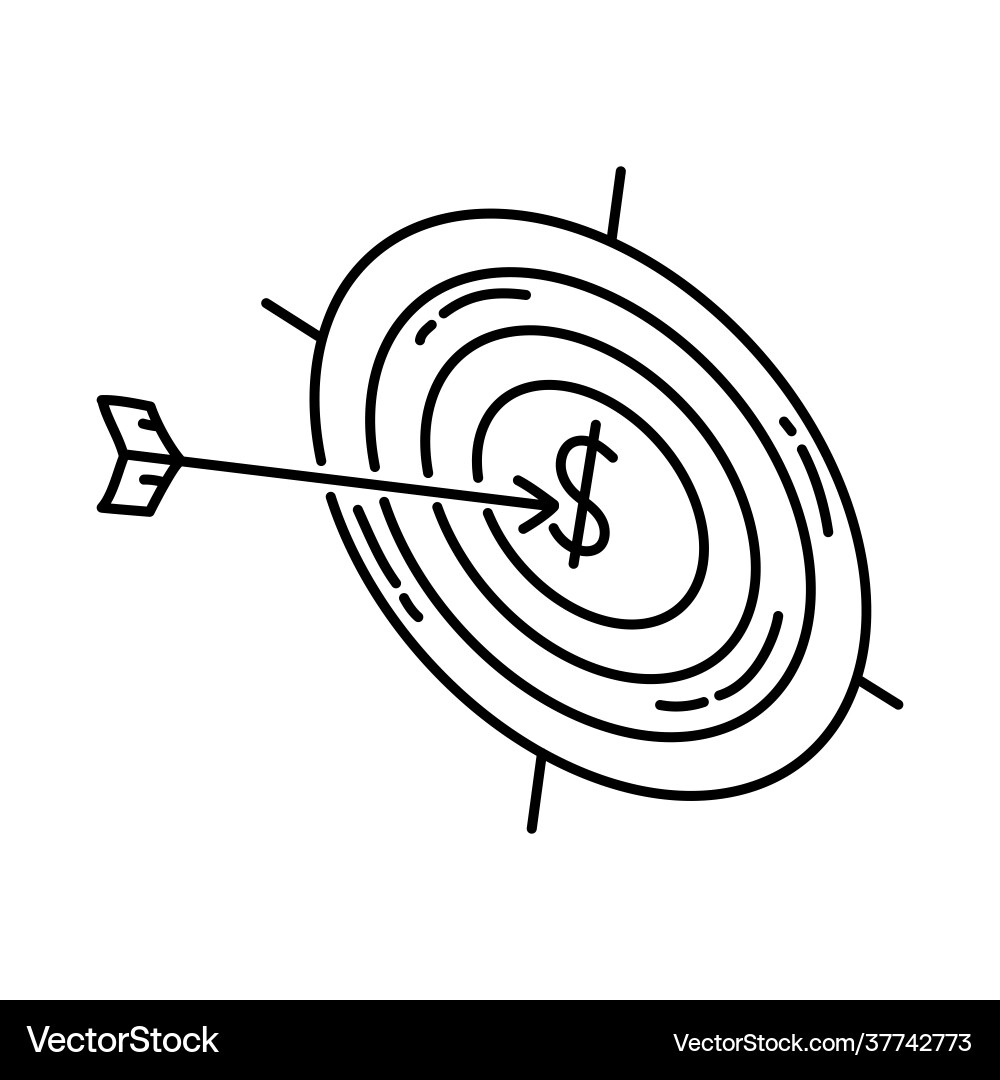 Target icon doodle hand drawn or outline icon Vector Image