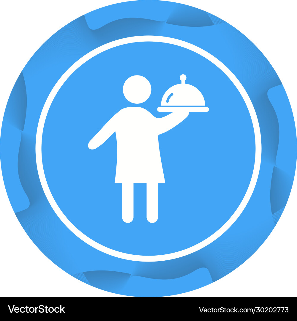 Unique man serving food glyph icon Royalty Free Vector Image