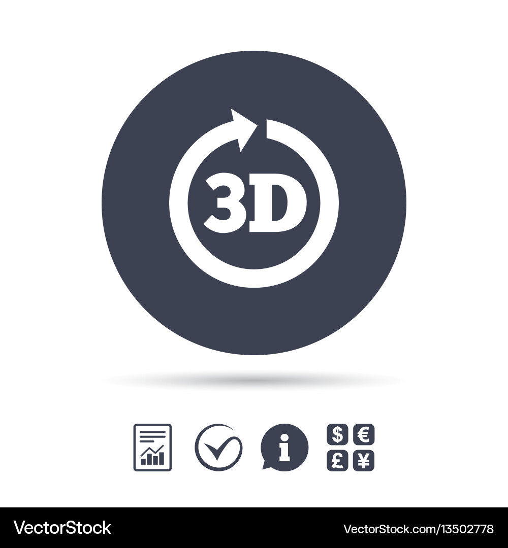 3d sign icon new technology symbol Royalty Free Vector Image