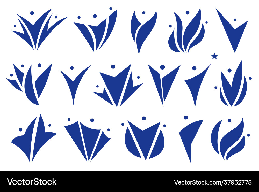 Abstract happy people logo set human Royalty Free Vector