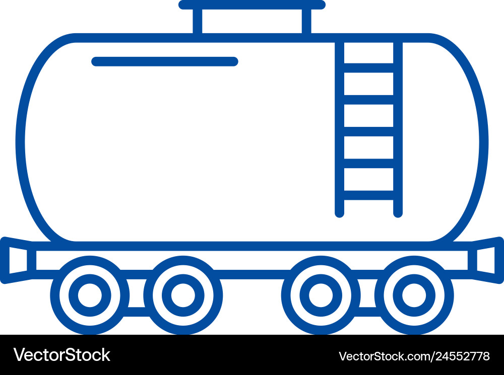 Fuel tank line icon concept flat Royalty Free Vector Image