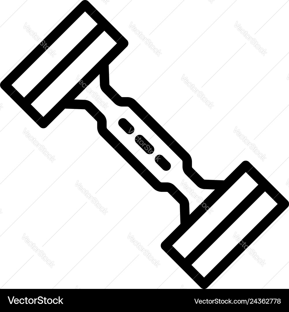 Gym barbell icon outline style Royalty Free Vector Image
