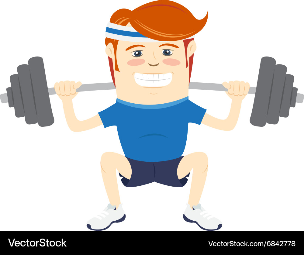 Squat With Dumbbells Cartoon