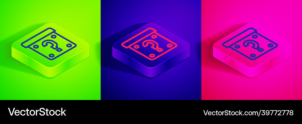 Isometric line mystery box or random loot box Vector Image