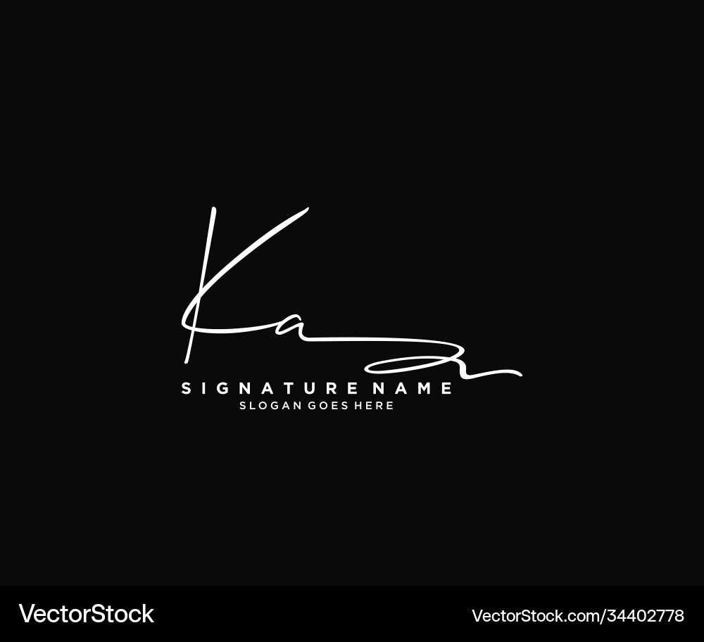 Letter ka signature logo template Royalty Free Vector Image