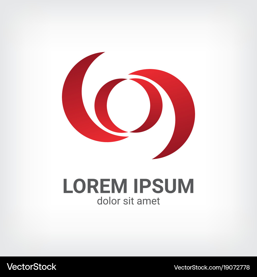 Letter o circle curve style logo design template Vector Image