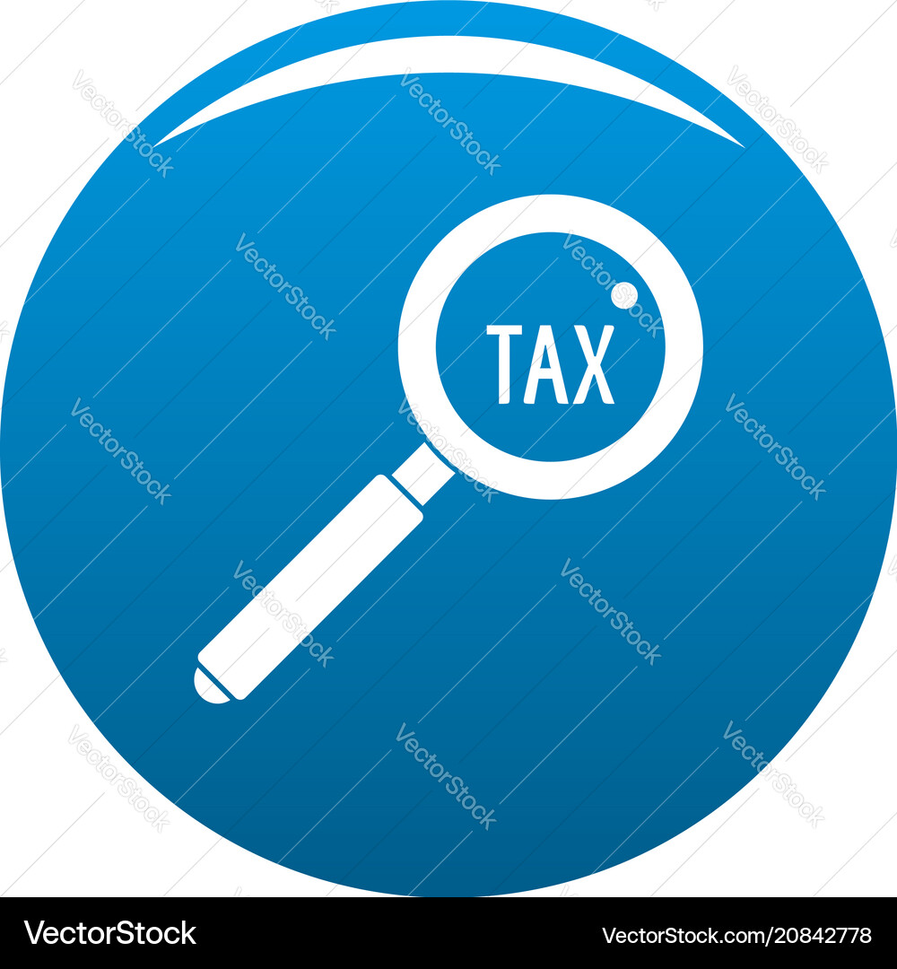 Look at tax icon blue Royalty Free Vector Image