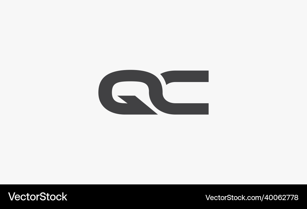 Qc letter logo isolated on white background Vector Image