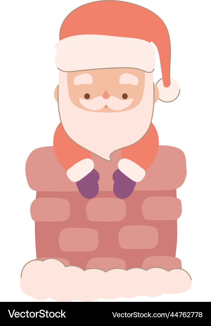 Santa claus in chimney Royalty Free Vector Image