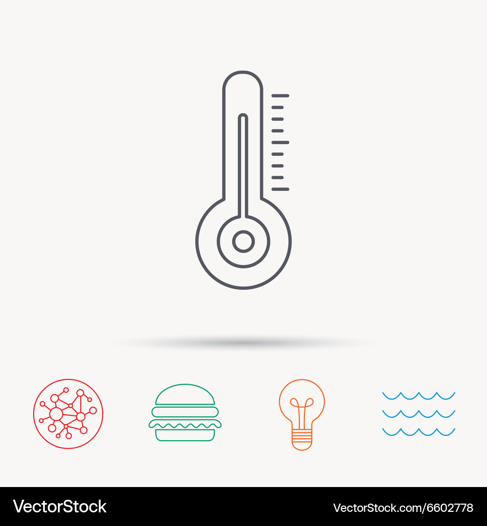Thermometer icon Weather temperature sign Vector Image