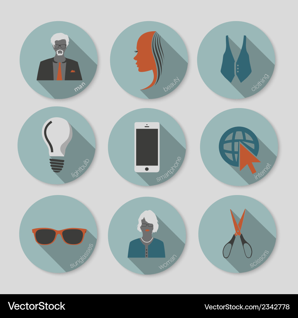 Vintage round icons Royalty Free Vector Image - VectorStock