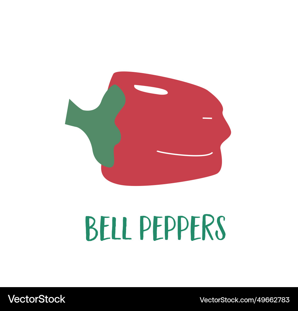 A red bell paper in flat style on white Royalty Free Vector